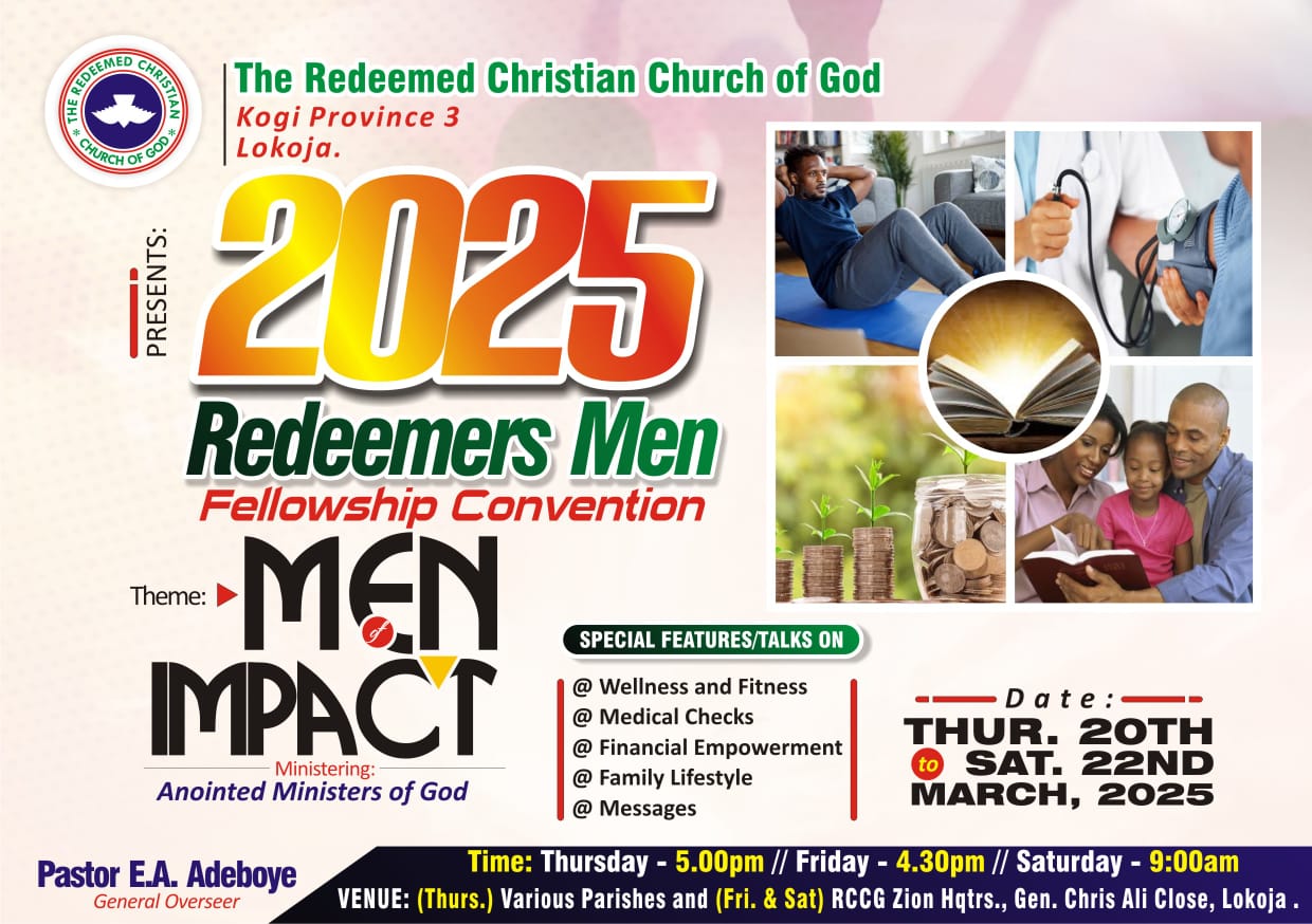 RCCG Kogi Province 3 Redeemers Men Fellowship Sets To Organise Free ...