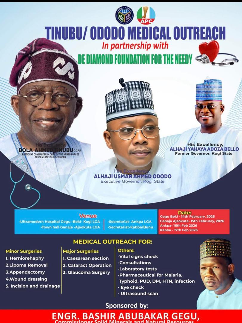 Free Medical Outreach for Kabba Bunu LGA Citizens Holds On Tuesday ...